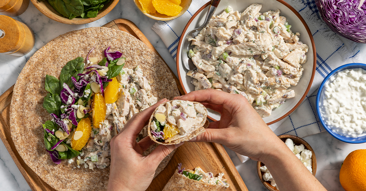 Cottage Cheese Chicken Salad and Citrus Wrap - Bell & Evans