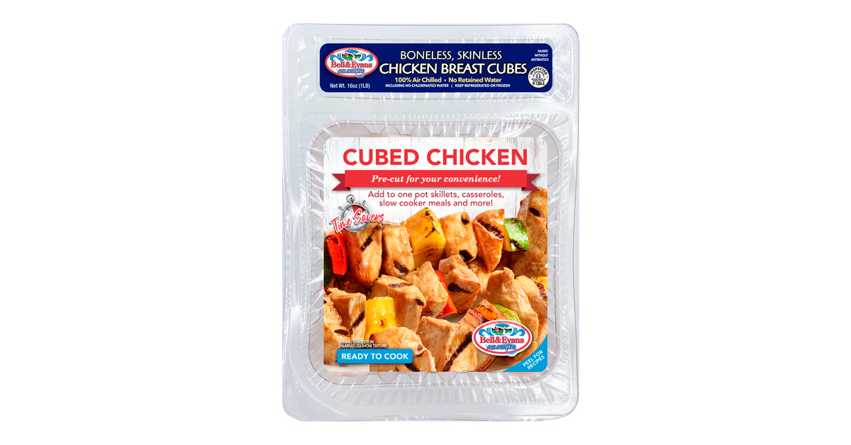 Boneless Skinless Chicken Breast Cubes - Bell & Evans
