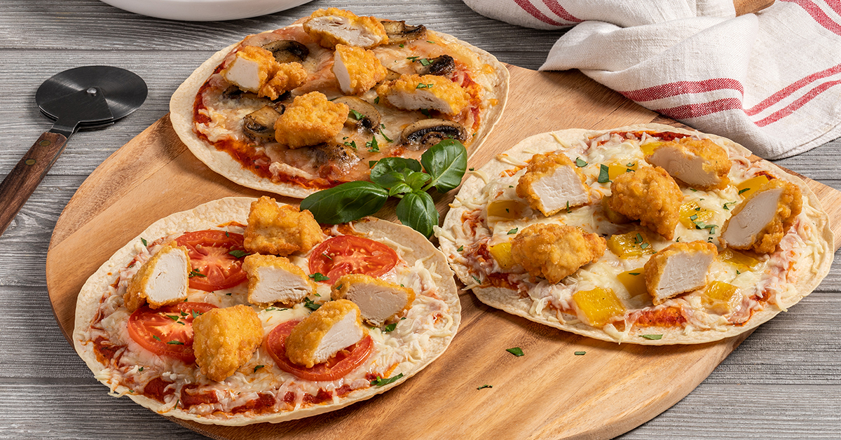 Gluten-Free Chicken Nugget Tortilla Pizza - Bell & Evans